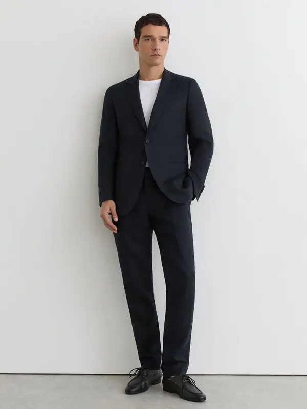 REISS Kin Classic Fit Single-breasted Linen Blazer