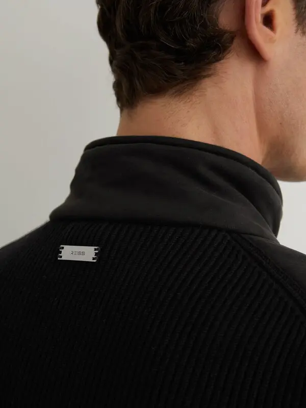 REISS Quilted Hybrid Zip-through Jacket