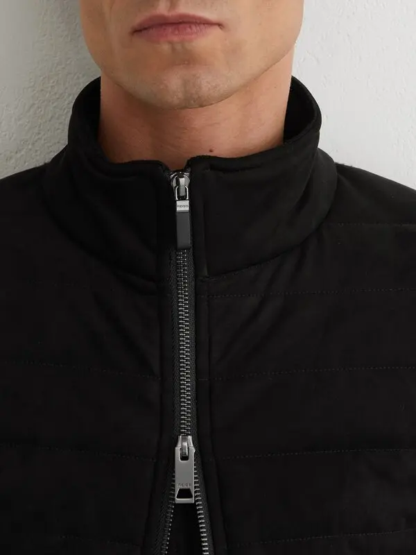 REISS Quilted Hybrid Zip-through Jacket