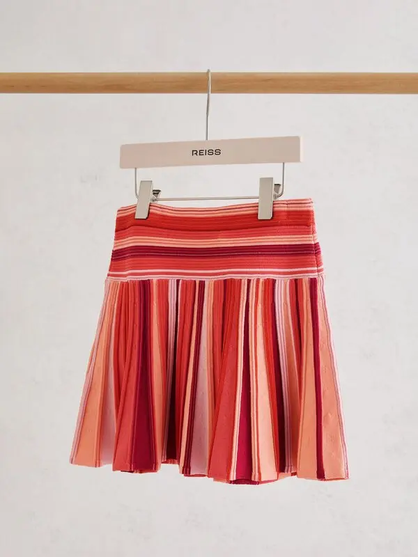 REISS 3-9 Yrs Stripe-knit Pleated Skirt