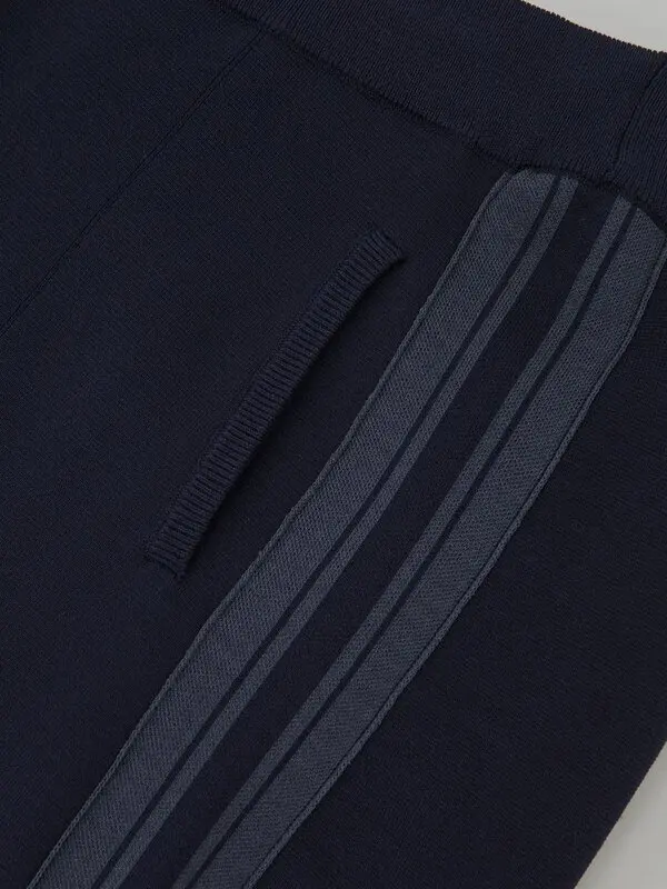 REISS Knitted Side-stripe Wide-leg Trousers