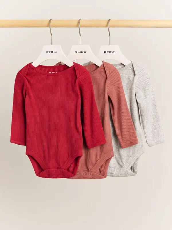 REISS 3 Pack Long-sleeve Bodysuits Set