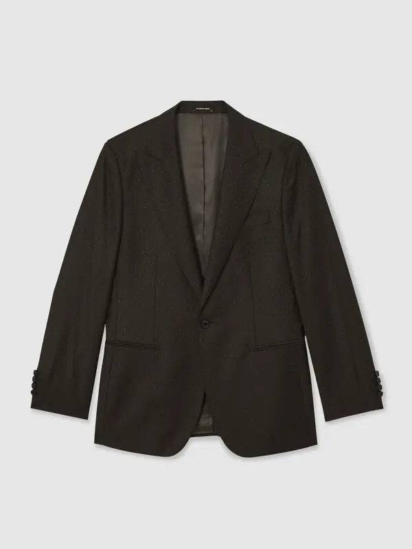 REISS Single-breasted Polka-dot Blazer Classic-fit Wool-blend