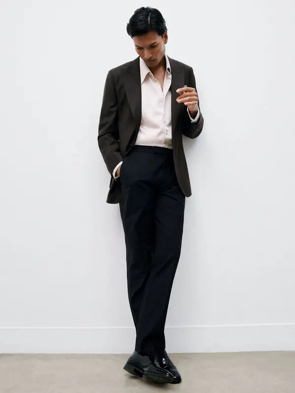 REISS Single-breasted Polka-dot Blazer Classic-fit Wool-blend