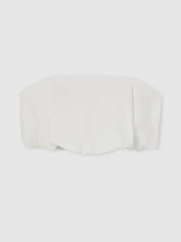 REISS Cotton-blend Bandeau Puffball Top