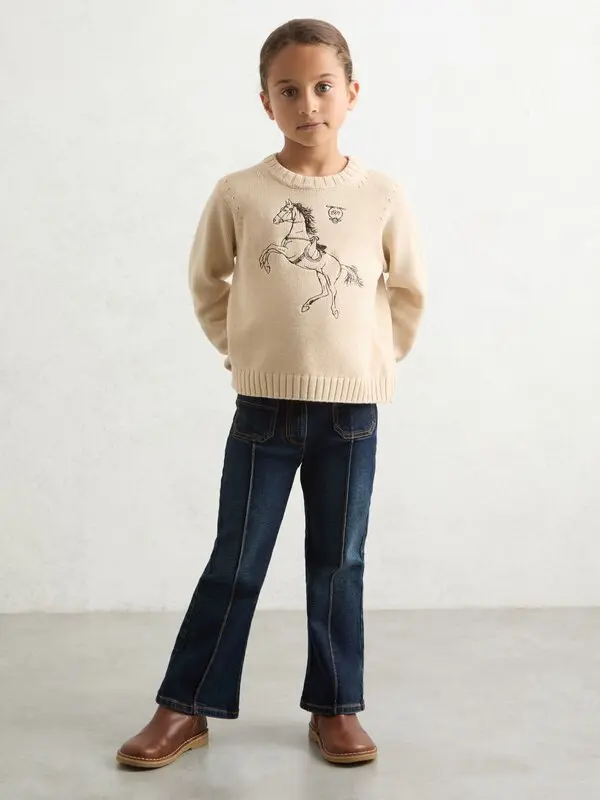 REISS 9-13 Yrs Patch-pocket Flared Jeans