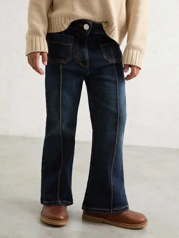 REISS 9-13 Yrs Patch-pocket Flared Jeans