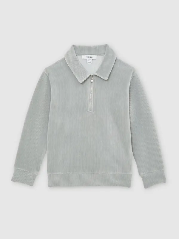 REISS 9-13 Yrs Corduroy Half-zip Polo Shirt