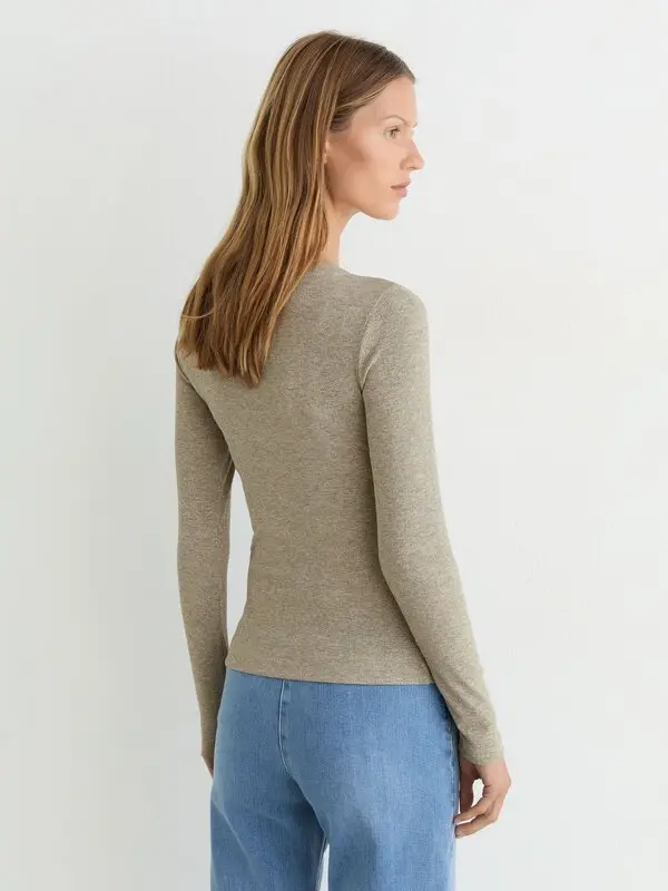 REISS Asymmetric Metallic Long-sleeve Top