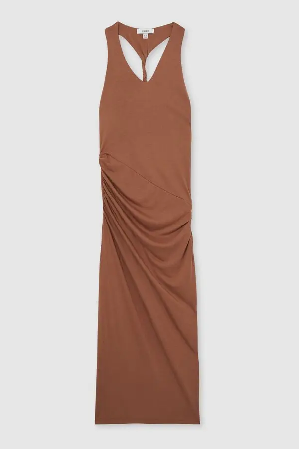 REISS Ruched Jersey Midi Dress