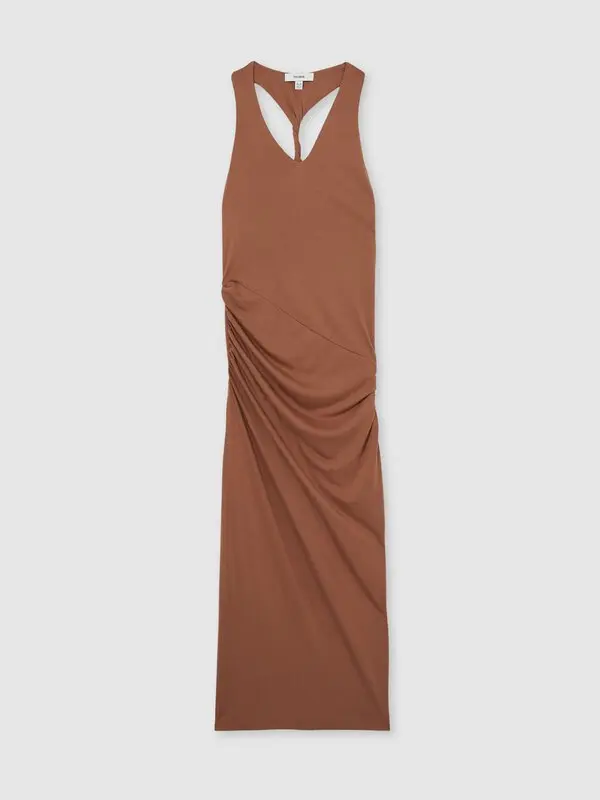 REISS Ruched Jersey Midi Dress