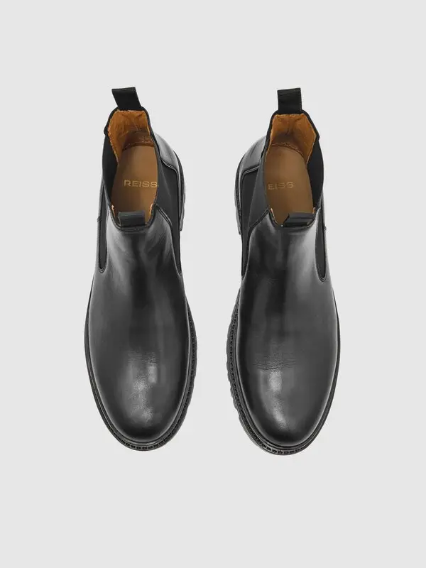 REISS Leather Chelsea Boots - Black