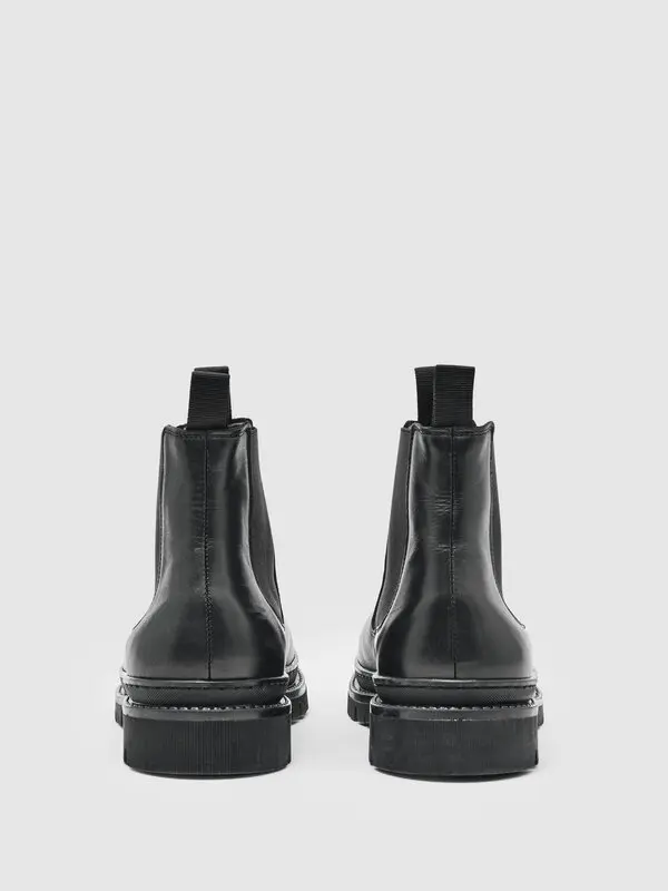 REISS Leather Chelsea Boots - Black
