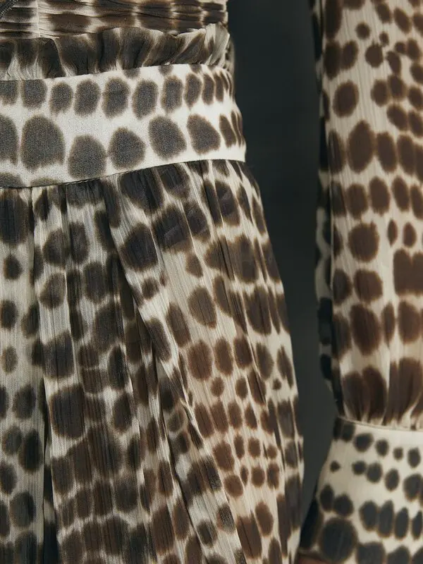 ATELIER Animal Print Wide-leg Trousers