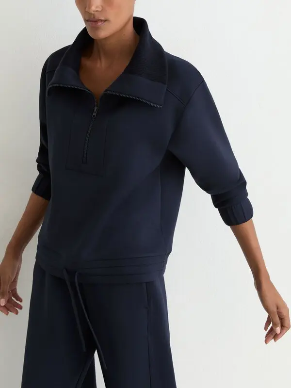REISS Premium Interlock Half-zip Sweatshirt