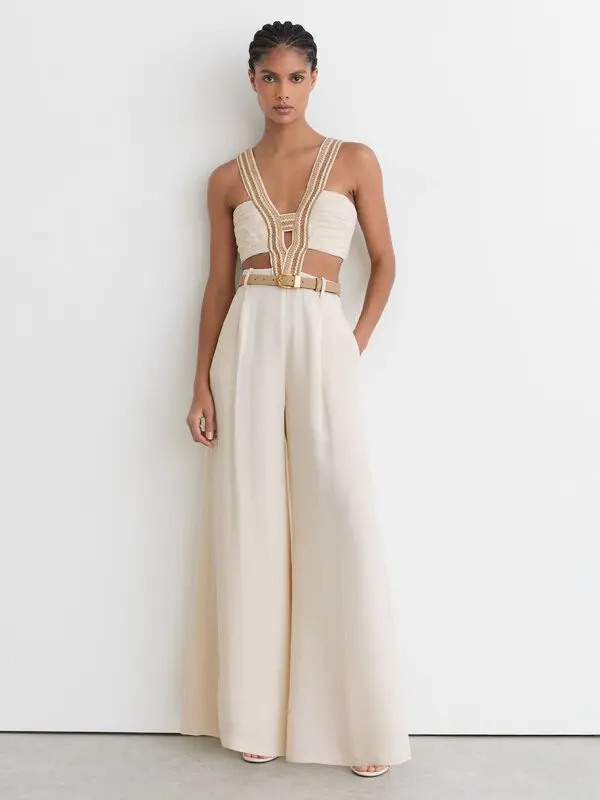 REISS Scarlett Jumpsuit - Cream
