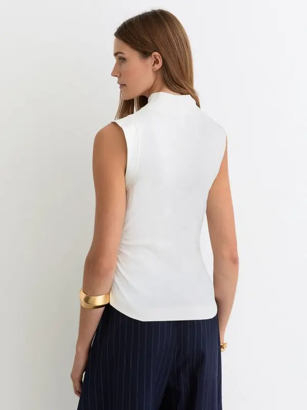 REISS Stretch-cotton High-neck Vest