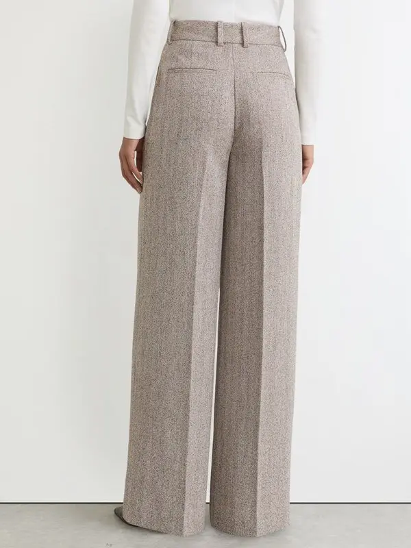REISS Petite Wide-leg Textured Tailored Trousers