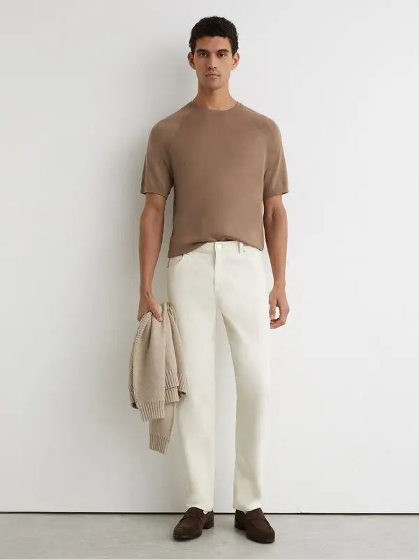 REISS Merino Wool Raglan-sleeve T-shirt