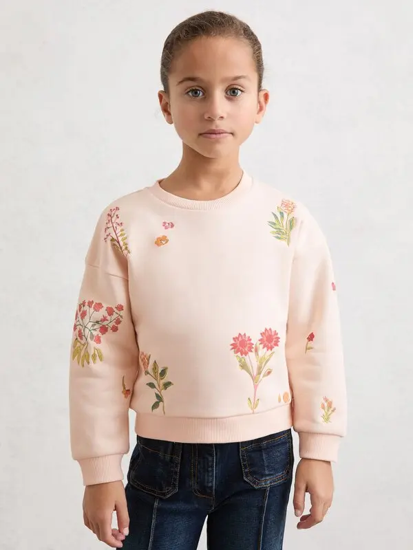 REISS 3-9 Yrs Cotton-blend Floral Sweatshirt