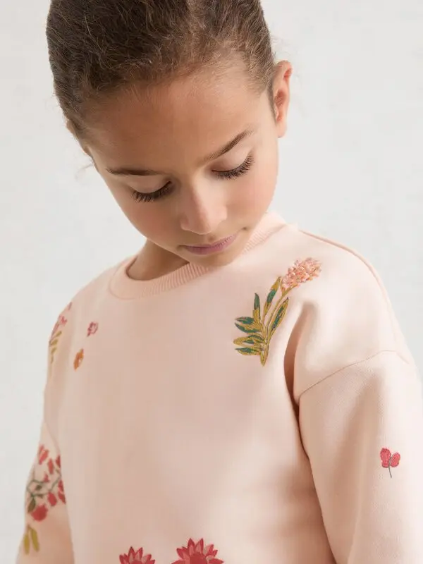 REISS 3-9 Yrs Cotton-blend Floral Sweatshirt