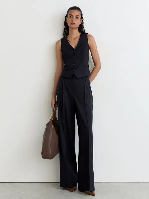 REISS Wool-blend Tailored Waistcoat