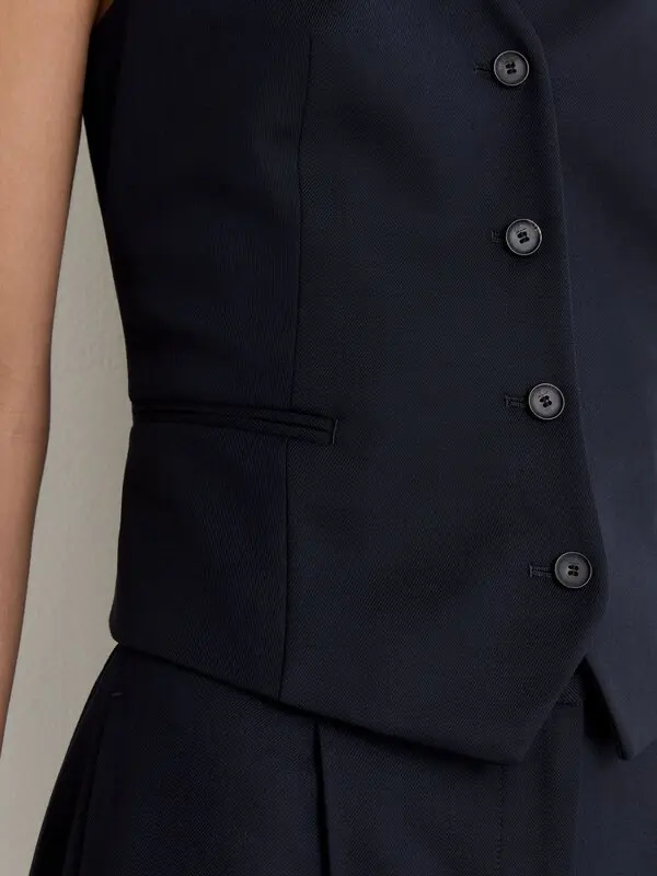REISS Wool-blend Tailored Waistcoat