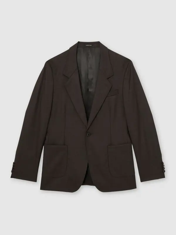 REISS Wool Single-breasted Classic-fit Suit Jacket - Dark Brown
