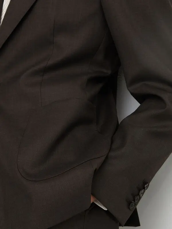 REISS Wool Single-breasted Classic-fit Suit Jacket - Dark Brown