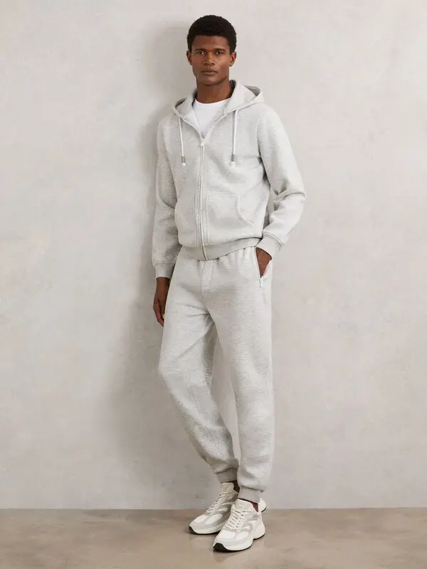 REISS Cotton-blend Drawstring Joggers - Grey