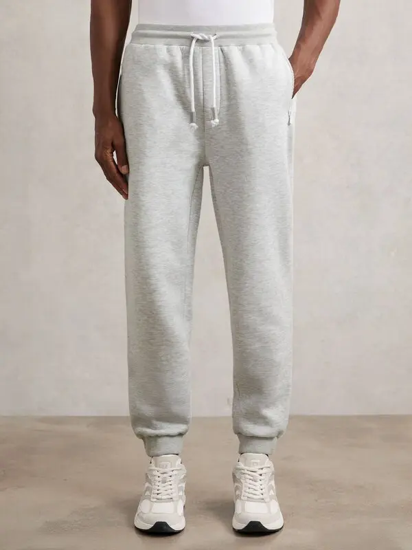 REISS Cotton-blend Drawstring Joggers - Grey