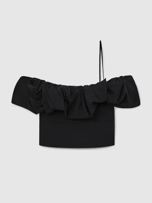 REISS Sculptural Strapless Top