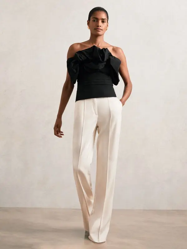 REISS Sculptural Strapless Top