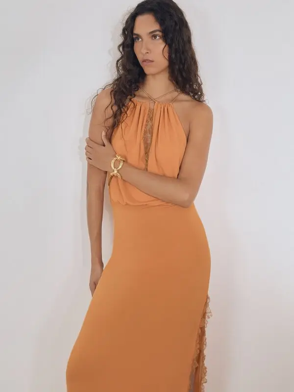 ATELIER Drape Jersey Maxi Dress