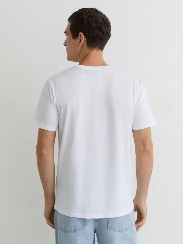 REISS Cotton V-neck Tailored-fit T-shirt - White
