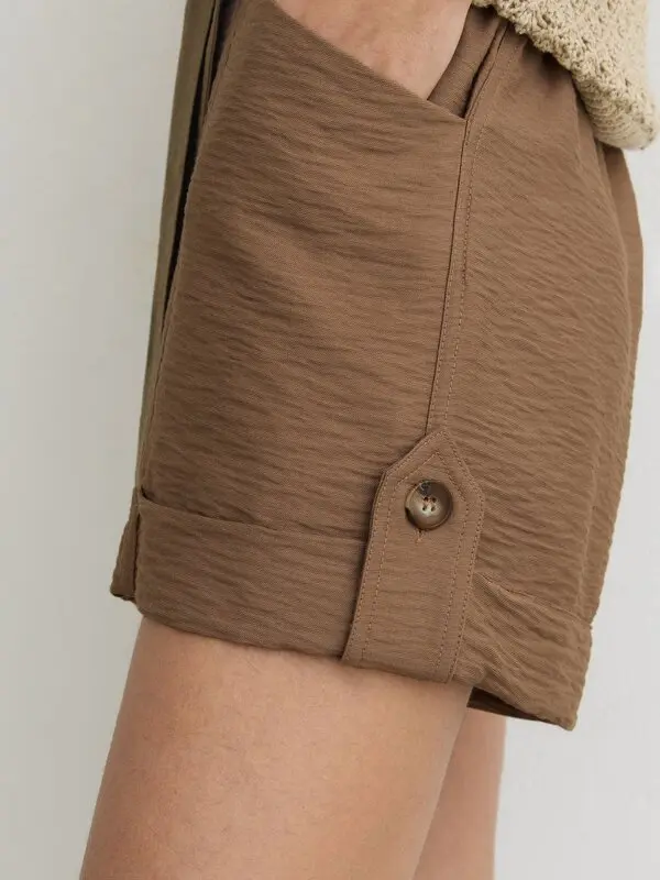 REISS Belted Button-tab Shorts