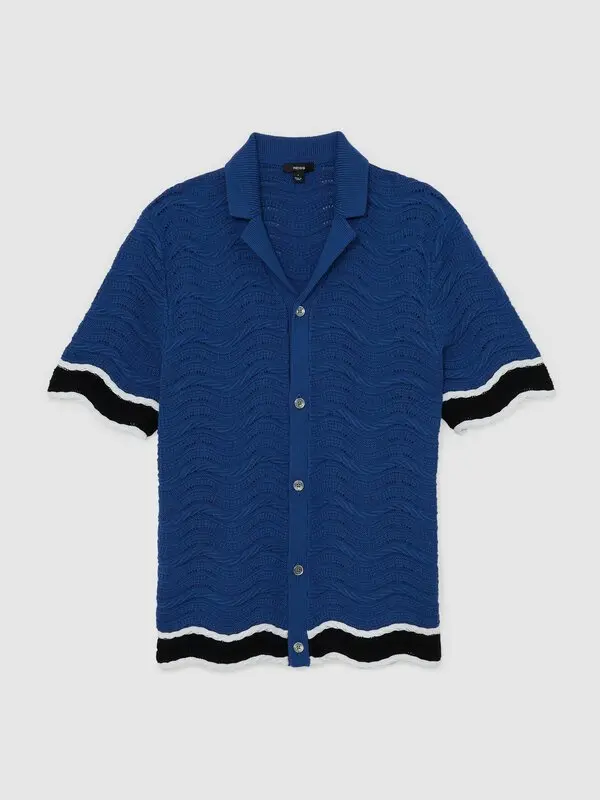 REISS Cotton-blend Wave-knit Tipped Shirt