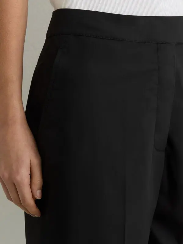 REISS Cotton Stripe-detail Tapered Trousers - Black/ivory