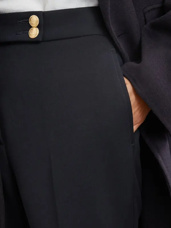 REISS Tapered Button-detail Trousers