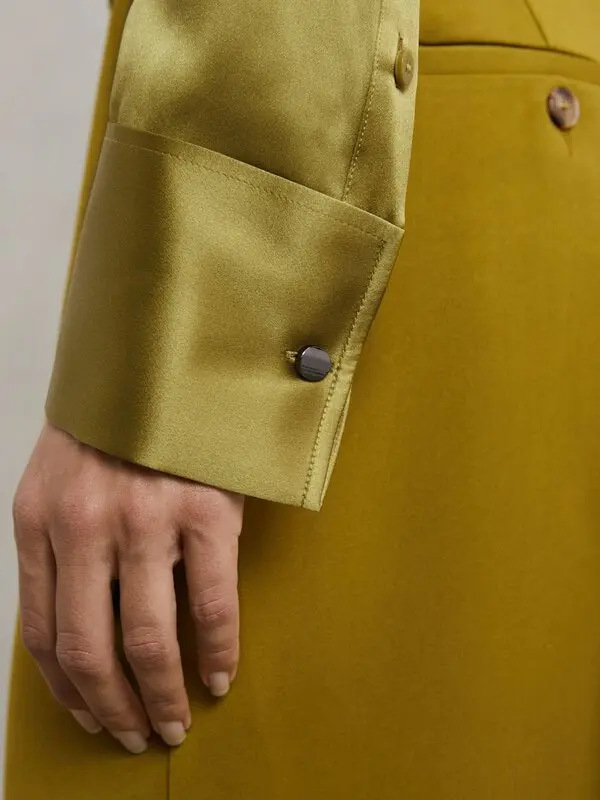 REISS Silk-satin Concealed-placket Shirt