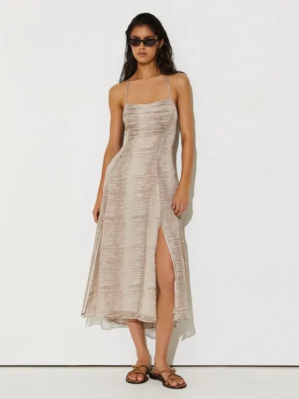 REISS Snake-print Midi Beach Dress