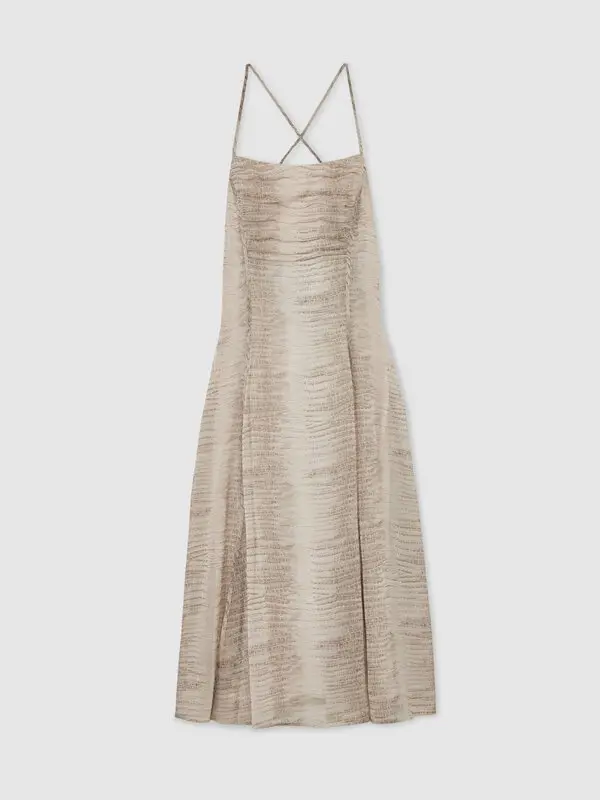 REISS Snake-print Midi Beach Dress