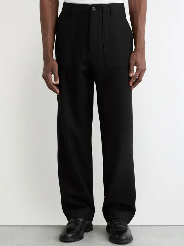 REISS Wool-blend Wide-leg Trousers
