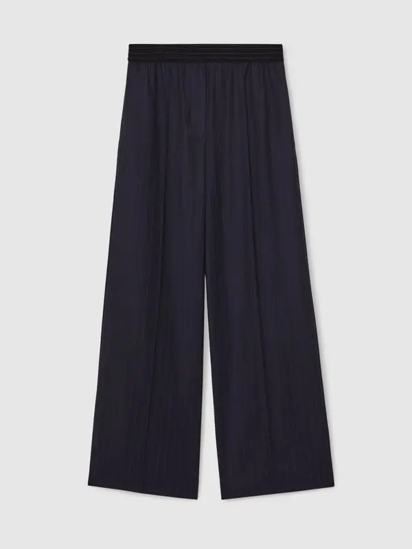 REISS Wool-blend Pinstripe Wide-leg Trousers