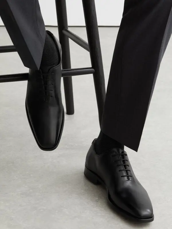 REISS Leather Lace-up Oxford Shoes - Black