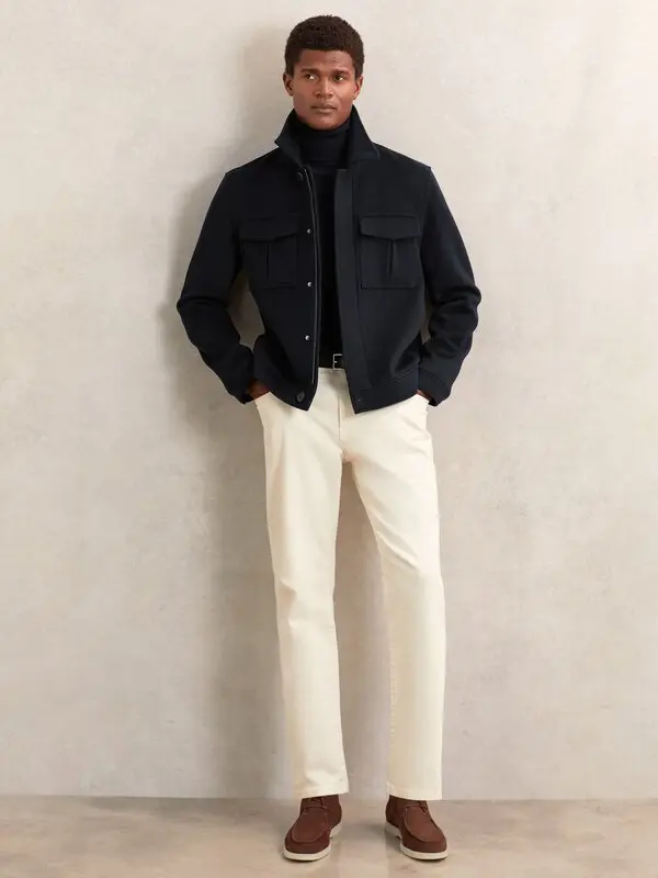REISS Wool Blend Twin Pocket Zipped Jacket