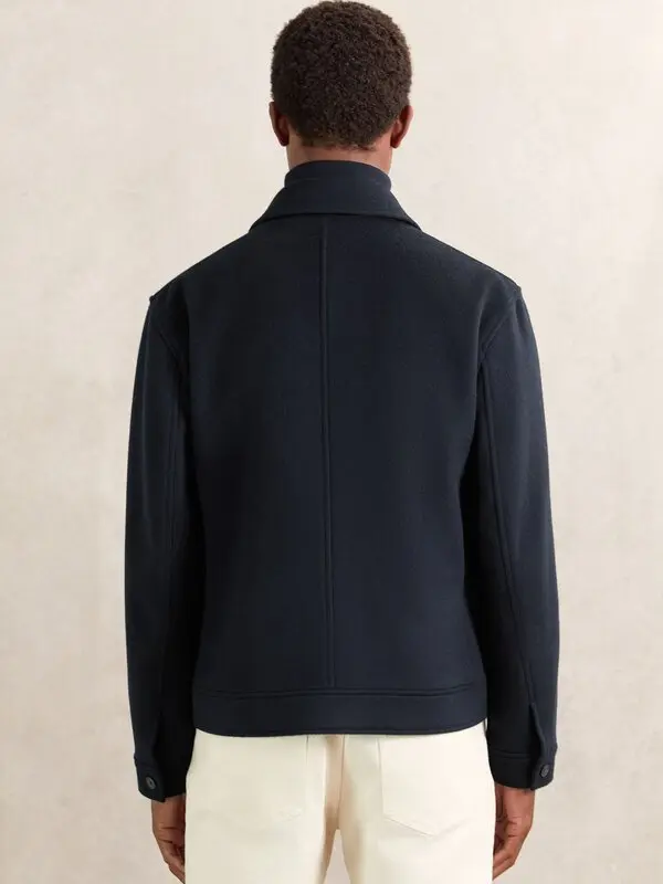 REISS Wool Blend Twin Pocket Zipped Jacket