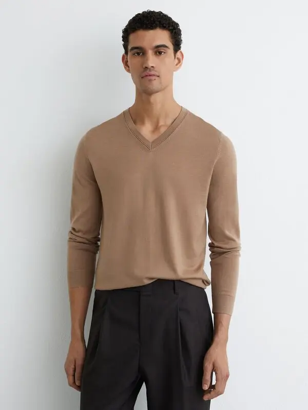 REISS Wool V-neck Jumper