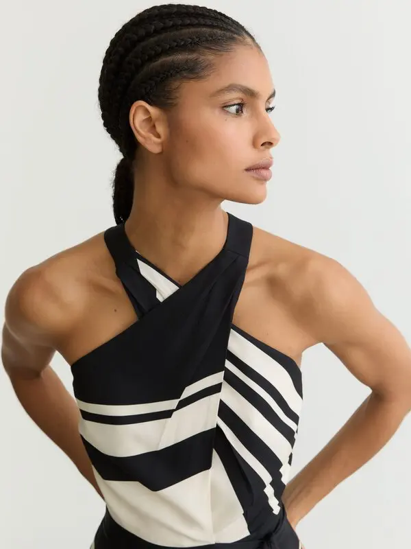 REISS Scarf-print Belted Wide-leg Jumpsuit