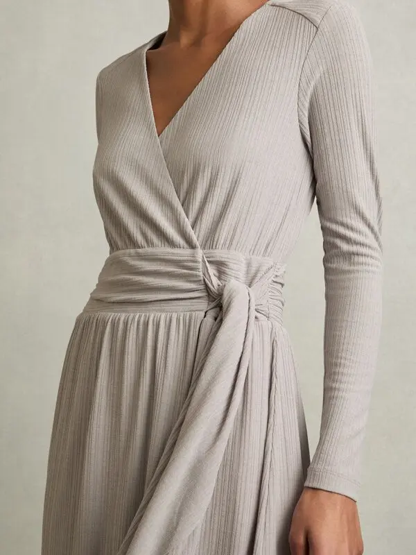 REISS Madeline Midi Dress Ribbed